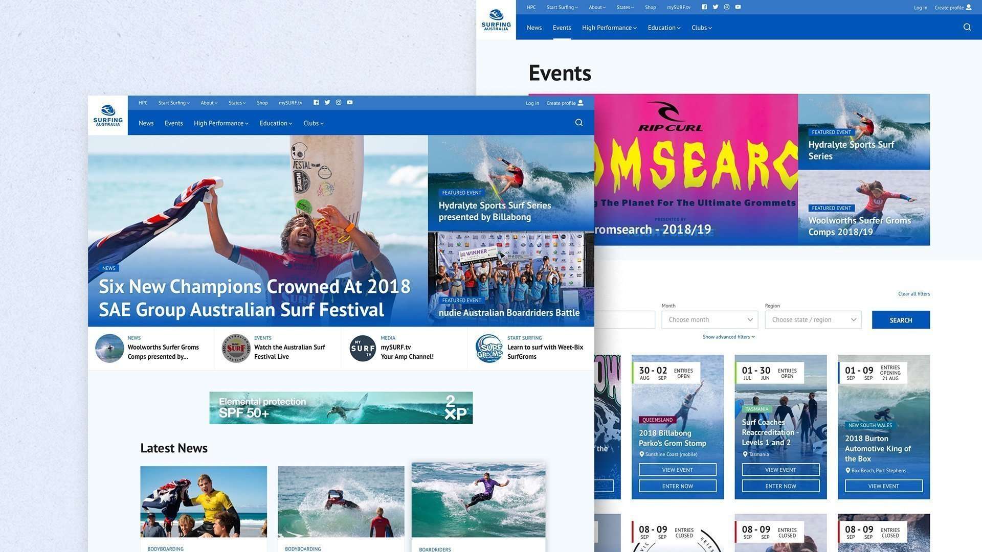 Surfing Australia Website Redesign | Dean Spinks Art