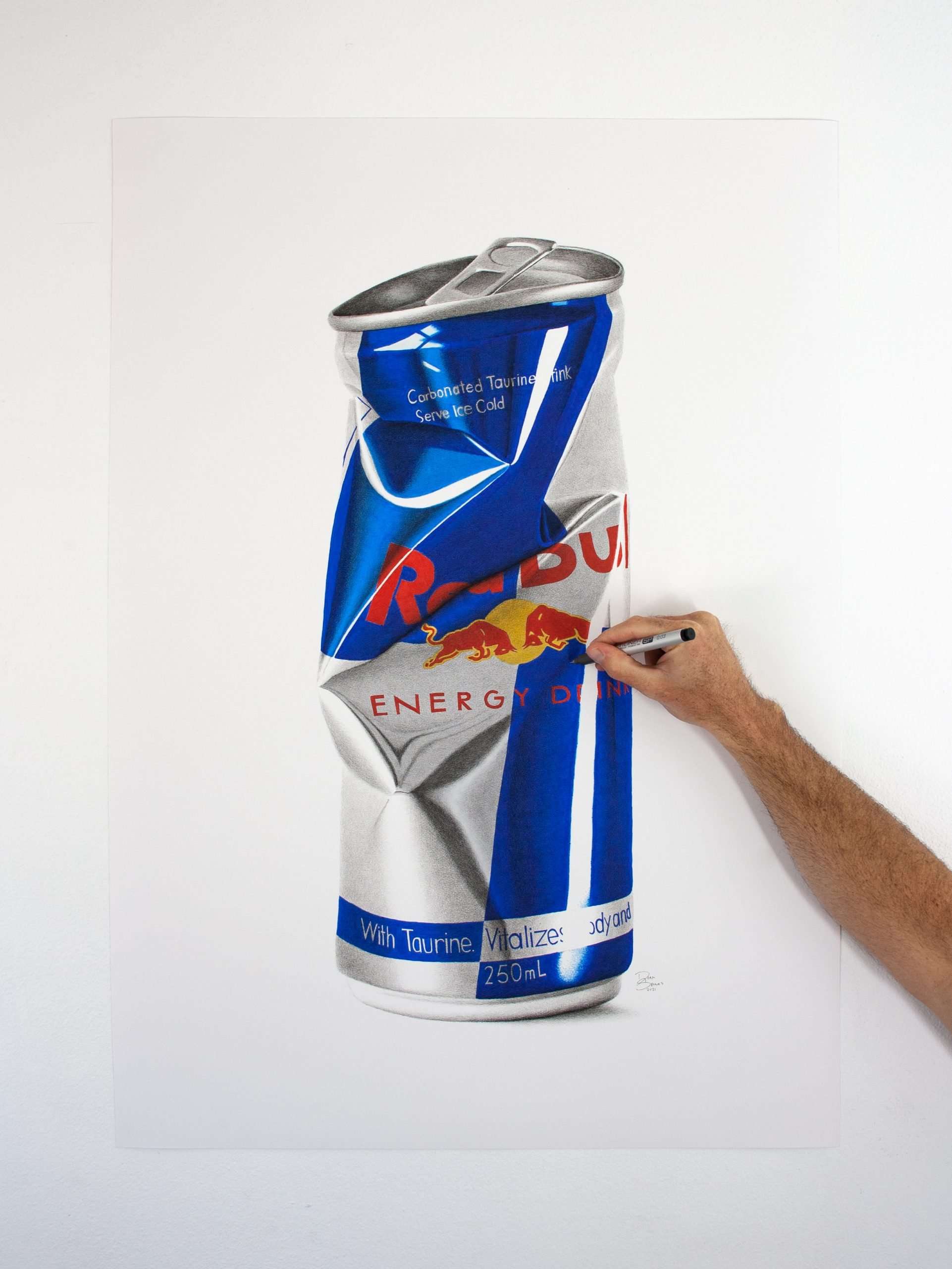 Red Bull Can | Original Artwork – Dean Spinks Art