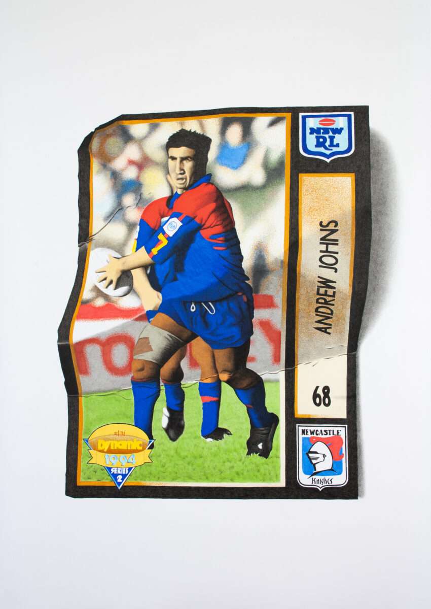 Andrew Johns Footy Card | Original Artwork | Dean Spinks Art