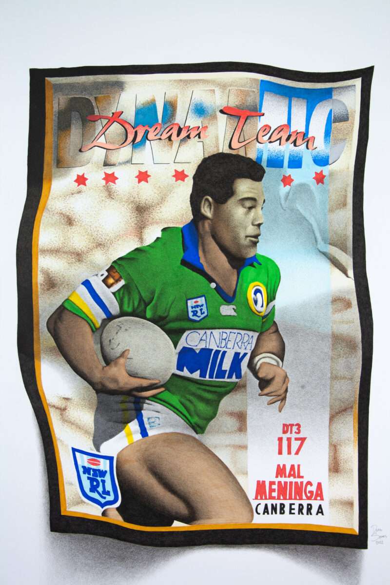 Mal Meninga Footy Card | Original Artwork | Dean Spinks Art
