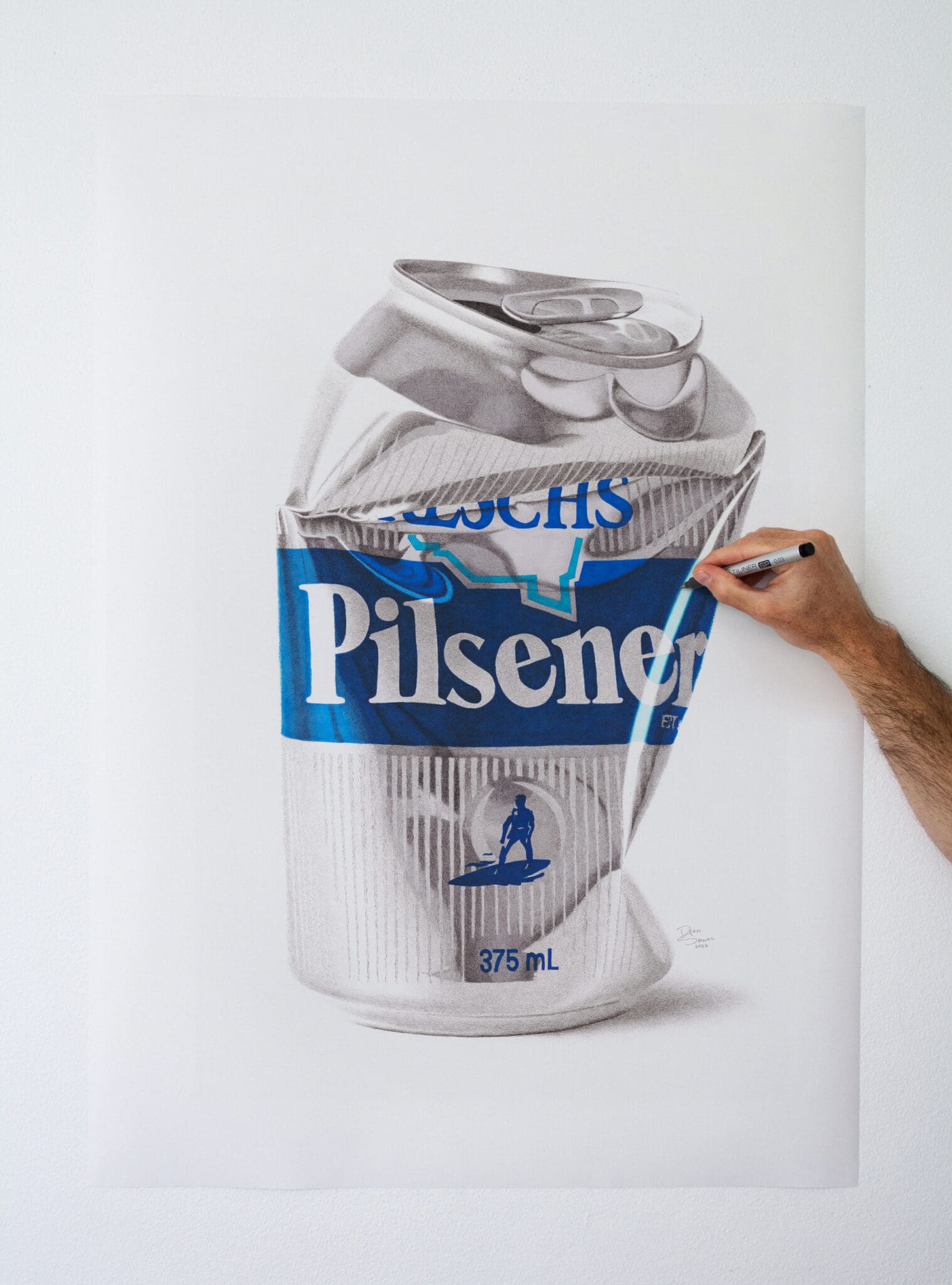 Reschs Pilsener Crushed Beer Can | Dean Spinks Art