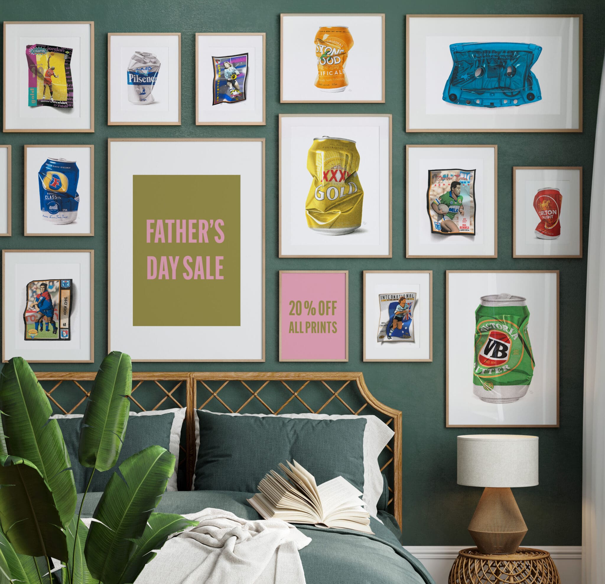 Perfect Prints for Dads that Love Beer and Footy | Dean Spinks Art